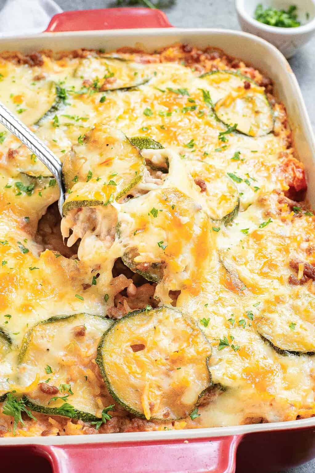 30-Minute Ground Beef Zucchini and Rice Casserole