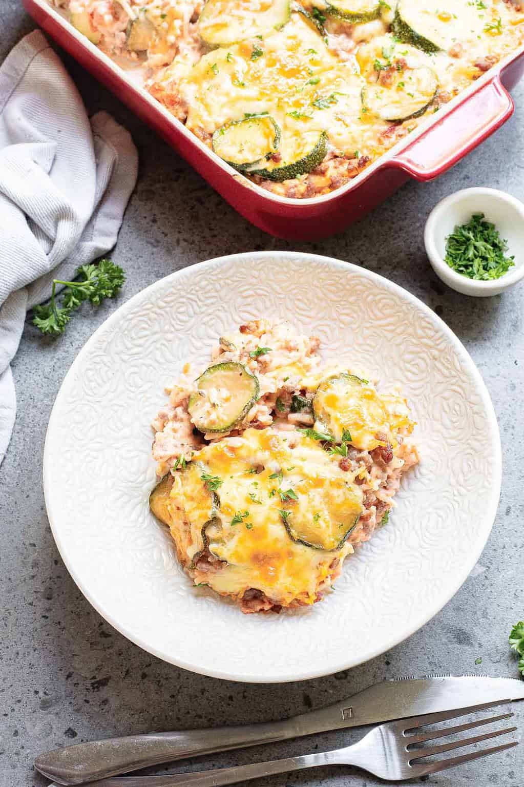 30-Minute Ground Beef Zucchini and Rice Casserole