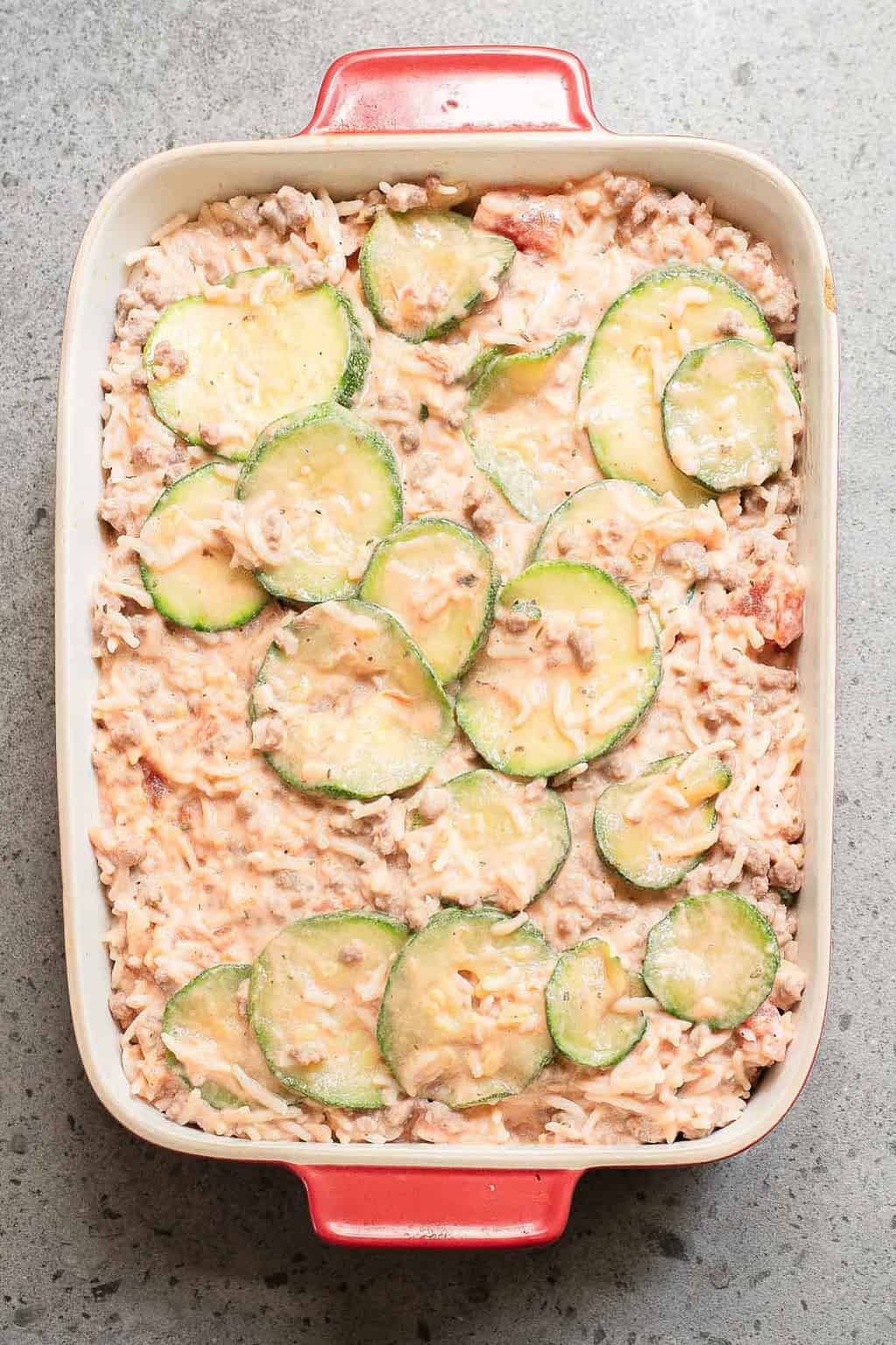 30-Minute Ground Beef Zucchini and Rice Casserole