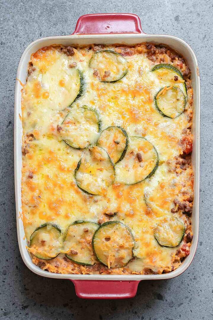 30-Minute Ground Beef Zucchini and Rice Casserole