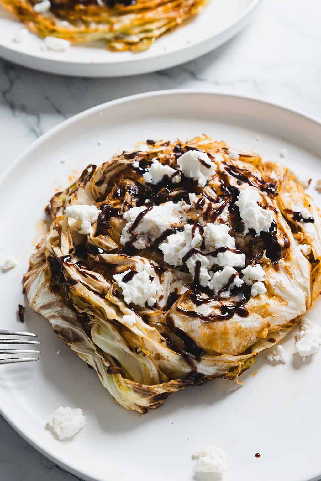 Air Fryer Cabbage Steaks With Goat Cheese and Balsamic Glaze ...