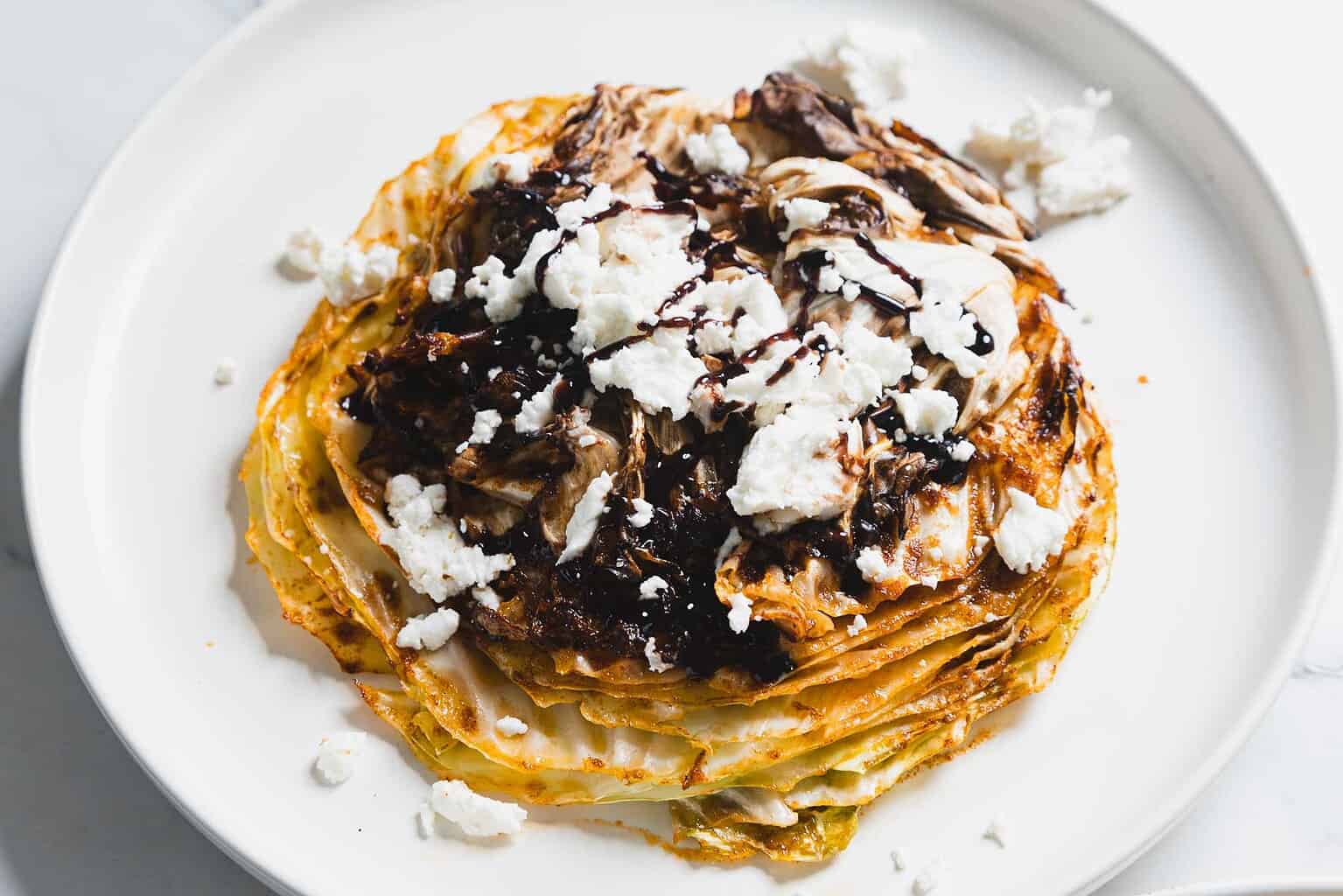 Air Fryer Cabbage Steaks With Goat Cheese and Balsamic Glaze ...